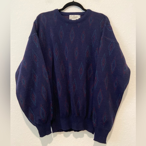 Sears | Sweaters | Vintage Sears Roebuck Co Diamond Patterned Wool ...